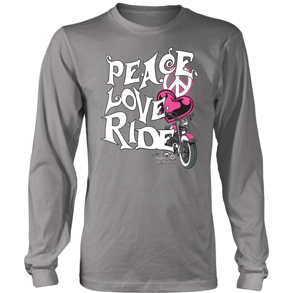 PINK Peace Love Ride Unisex Long Sleeve Shirt