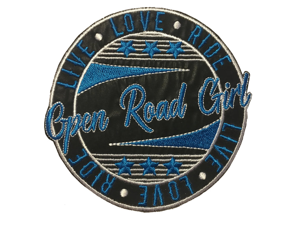 PATCH Open Road Girl/Live Love Ride Round Patch, 4 COLORS