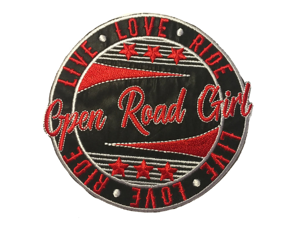 PATCH Open Road Girl/Live Love Ride Round Patch, 4 COLORS
