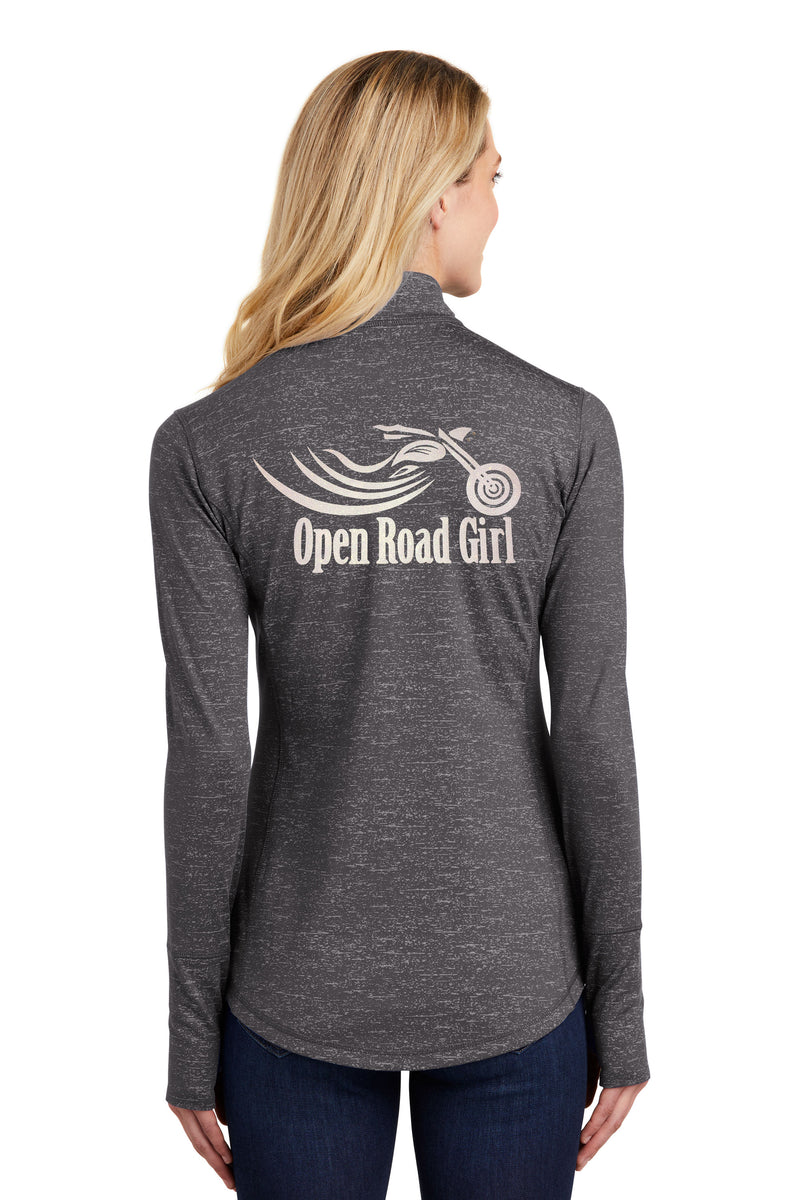 REFLECTIVE! Grey Open Road Girl Stretch Reflective 1/2-Zip Pullover