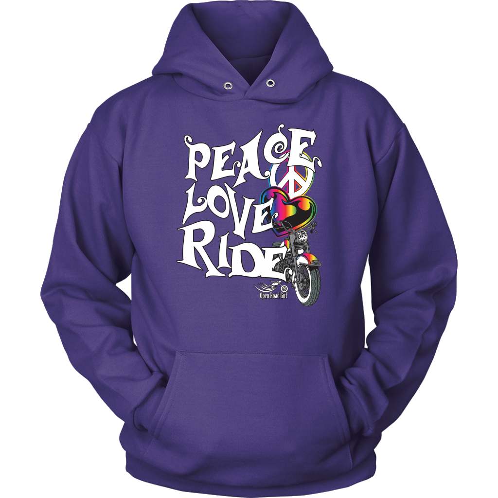 RAINBOW Peace Love Ride Sweatshirt UNISEX Hoodie