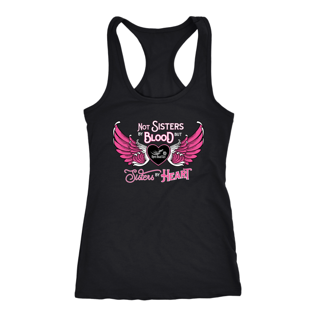PINK Not Sisters by Blood...Open Road Girl Razorback Tank Top